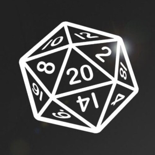 Geek Gift Die Cut D20 Dice Sticker Large Sticker Tabletop RPG Sticker ...