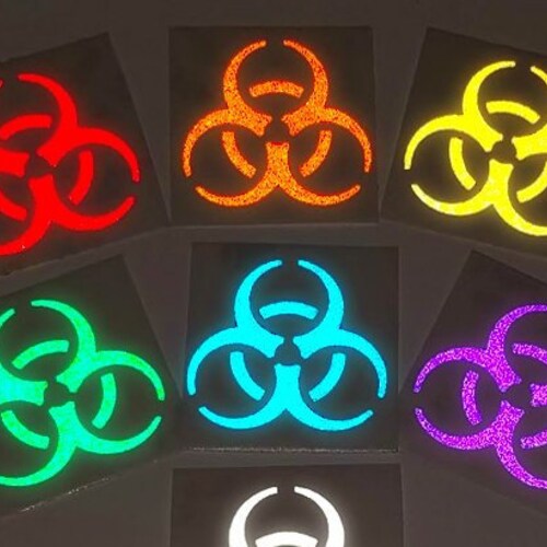 Biohazard Symbol Reflective Decal Biohazard Helmet Sticker - Etsy