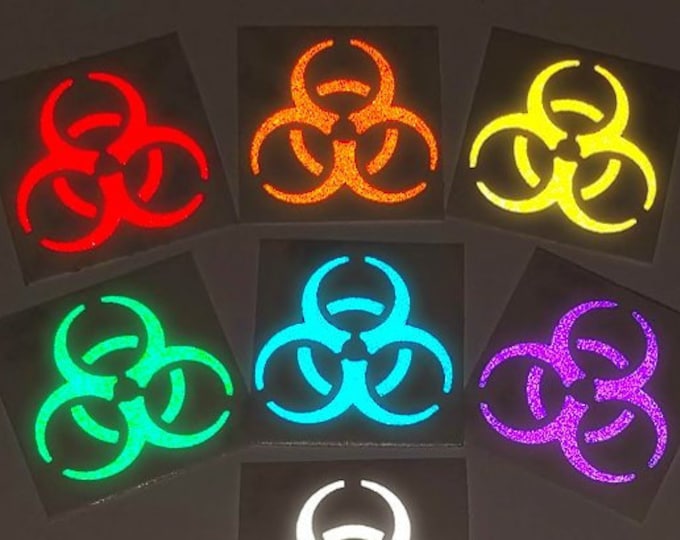 Biohazard Symbol Reflective Decal, Biohazard Helmet Sticker, Biohazard ...