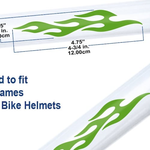 Set of 4 Green Flames Reflective Decals Retro Flame Bike - Etsy