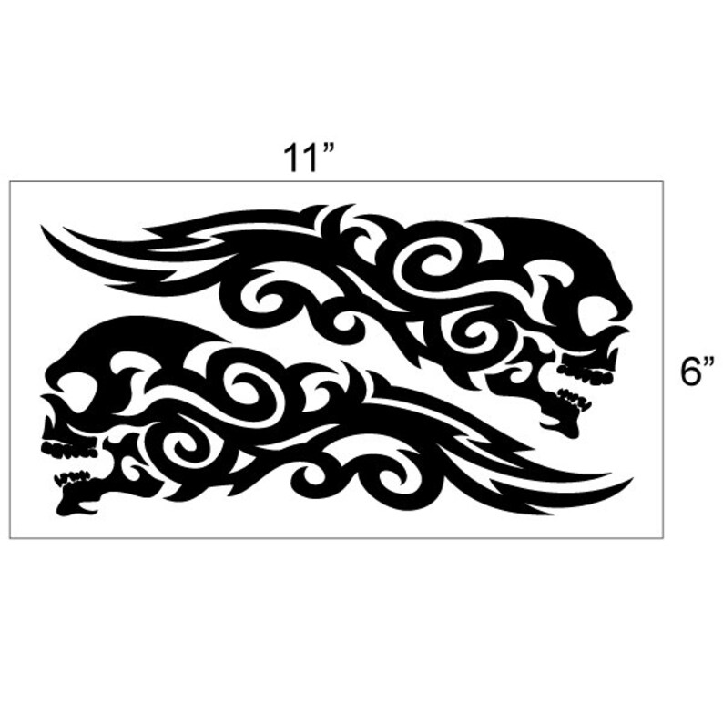 Tribal Skulls Decal Set Motorcycle Tank Skull Decal Kit 2 - Etsy