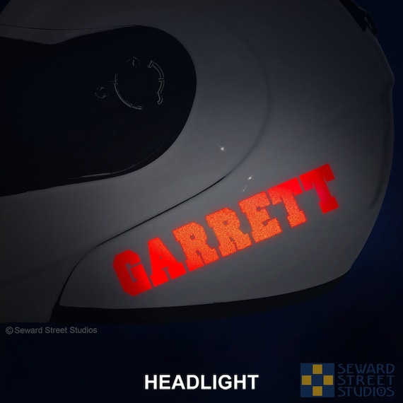 Single Reflective Custom Name Decal Personalized Lettering Motorcycle ...