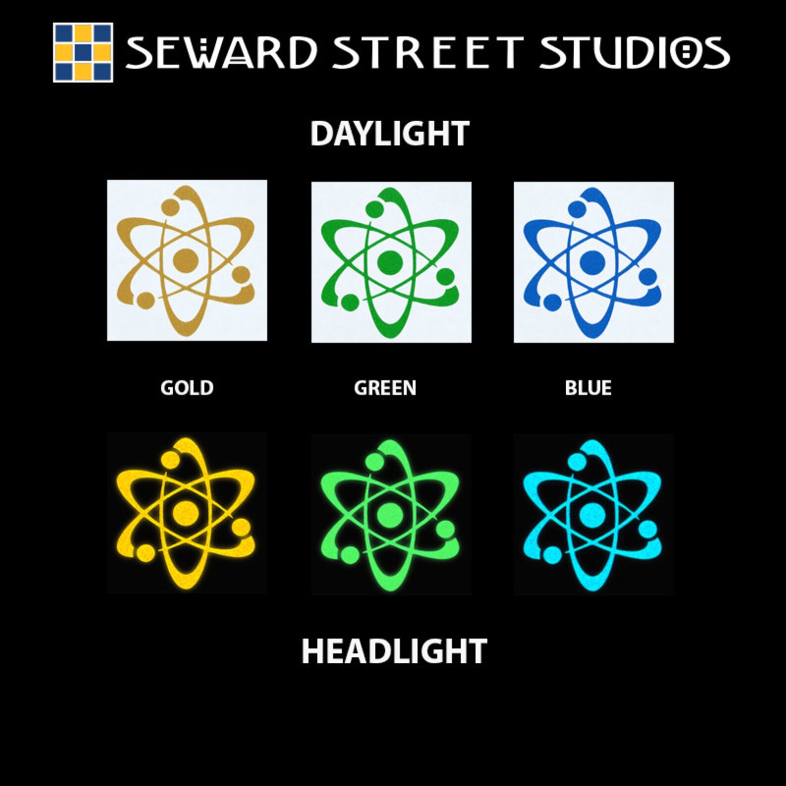 Atom Symbol Reflective Decal Atomic Helmet Reflector Sticker - Etsy