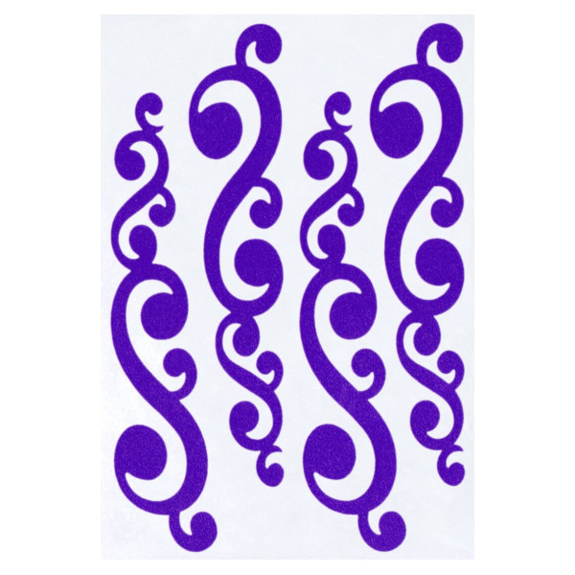 Reflective Purple Vintage Swirls Decal Set Retro Vine | Etsy