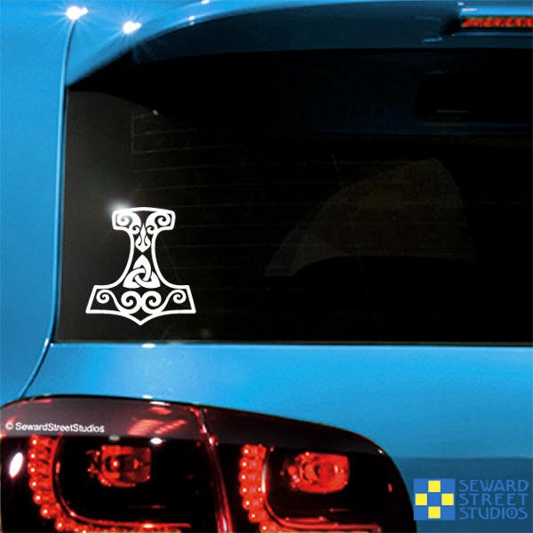 Thor's Hammer Decal Mjolnir Laptop Decal Viking Hammer | Etsy