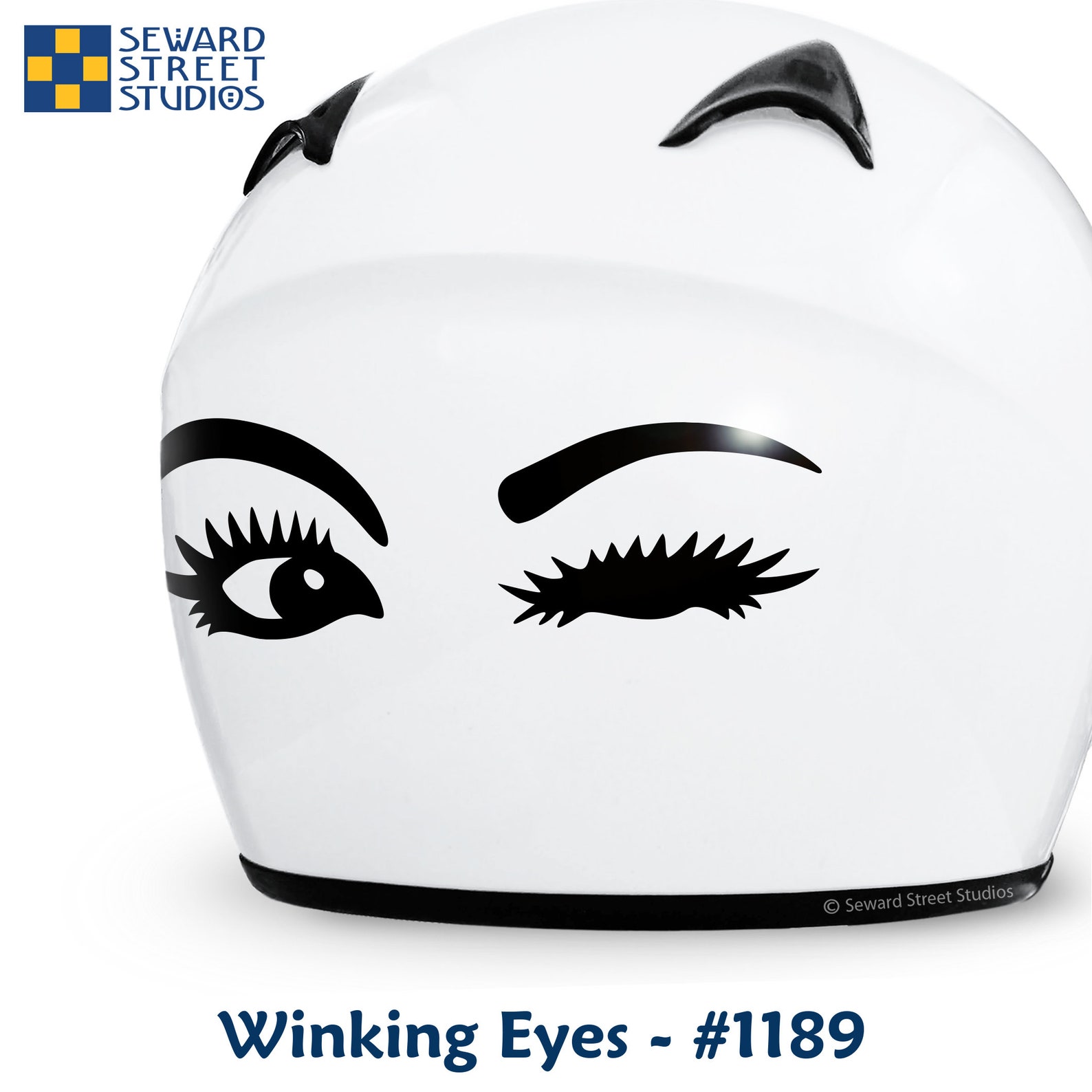 Winking Eyes Reflective Decal, Eye Lashes Wink Car Window Sticker ...