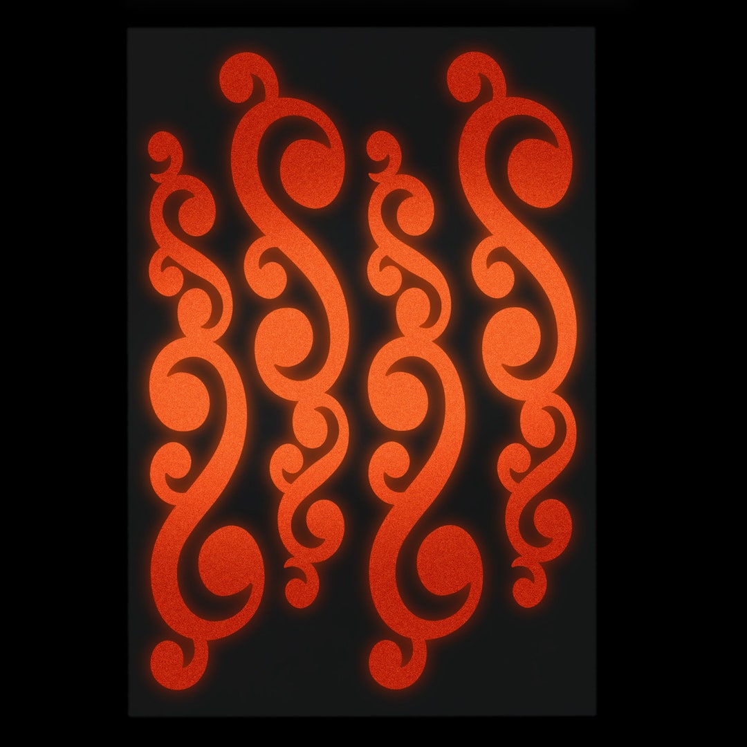 Reflective Red Vintage Swirls Decal Set Retro Vine Pinstripe - Etsy