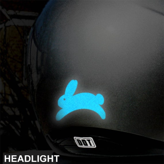 Bunny Reflective Decal Leaping Rabbit Bike Helmet Sticker | Etsy