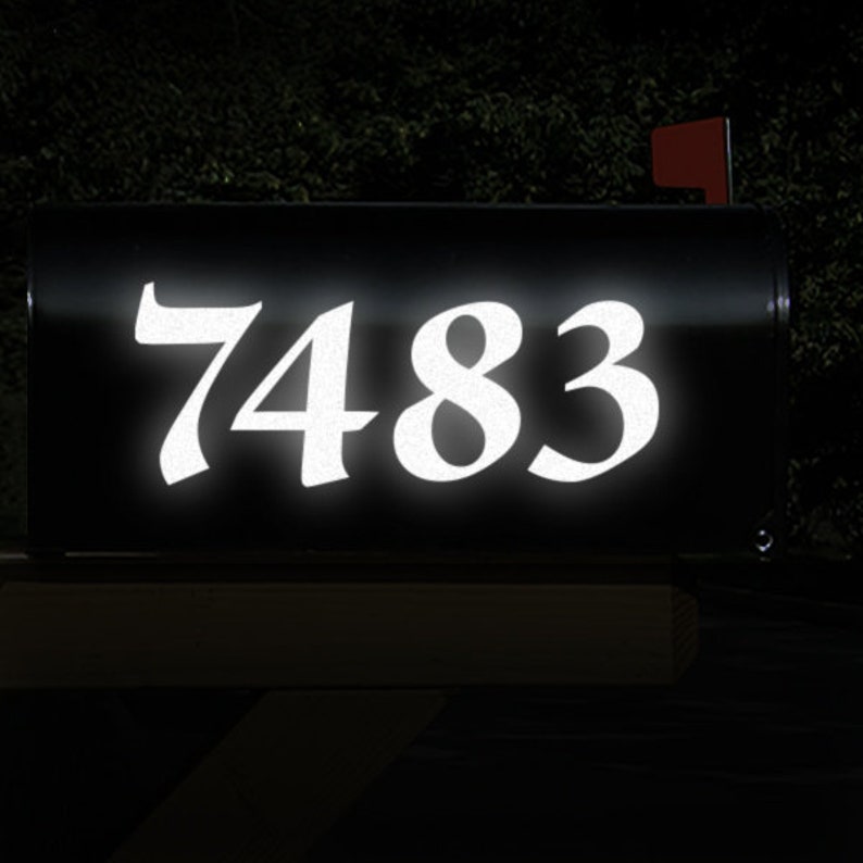 Reflective Classic Mailbox Numbers Decal, up to 4