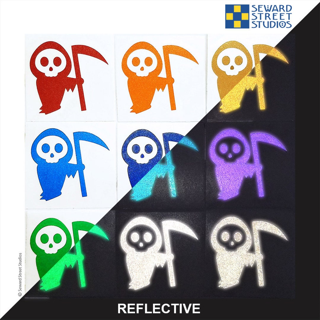 Death Reflective Decal, Cute Grim Reaper Helmet Sticker, Little Death ...