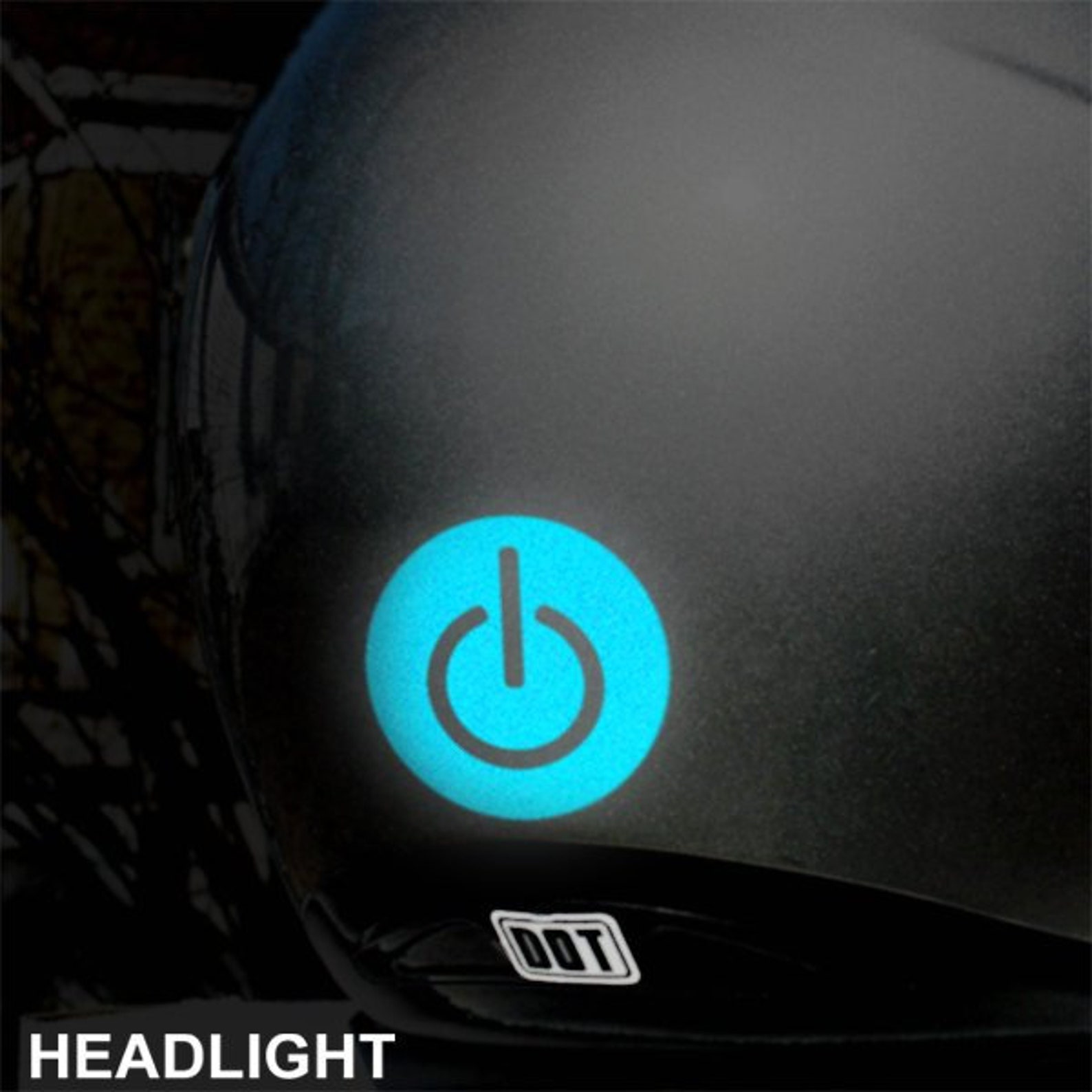 Power Symbol Reflective Decal, Power Button Motorcycle Sticker ...