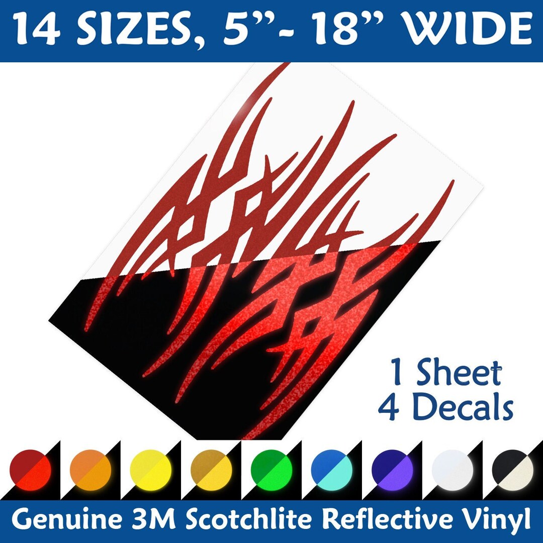 Tribal Reflective Decal Set, Thin Tribal Helmet Stickers Kit, Skinny ...