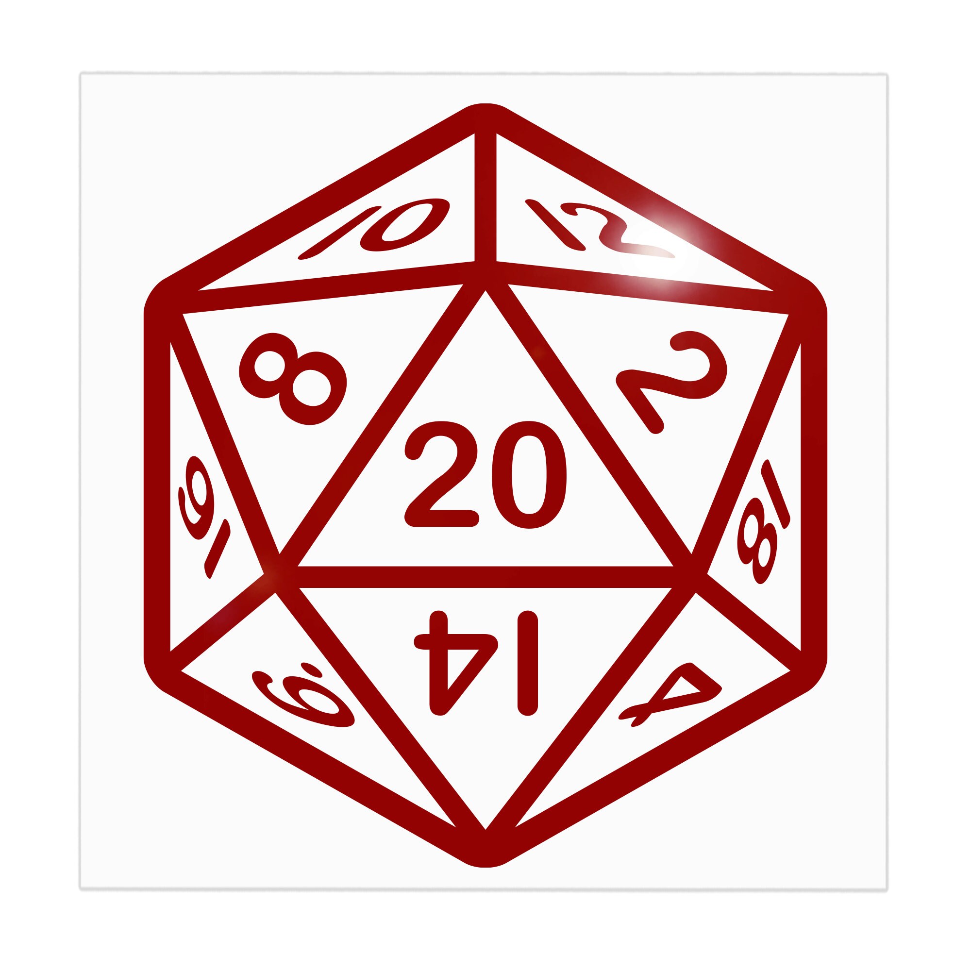 D20 Decal, 20 Sided Dice Laptop Sticker, Gaming Dice Laptop Decal, D20 ...