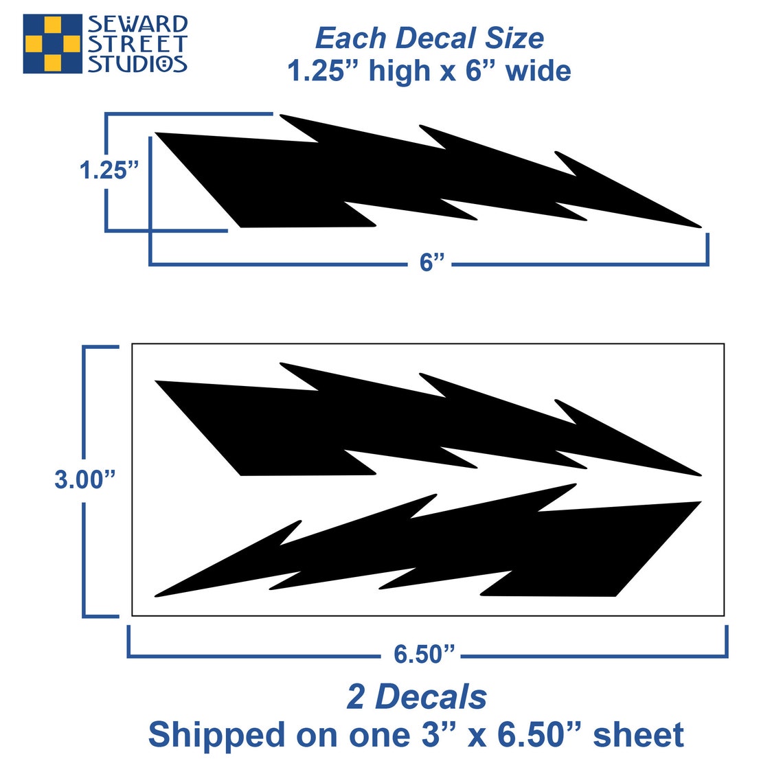 Set of 2 Lightning Bolt Decals, Motorcycle Helmet Sticker Kit, 3M ...