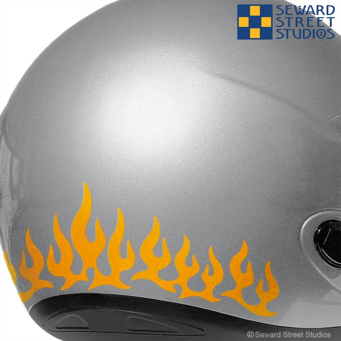 Flames Decal Set Retro Flame Helmet Stickers Kit Hotrod | Etsy