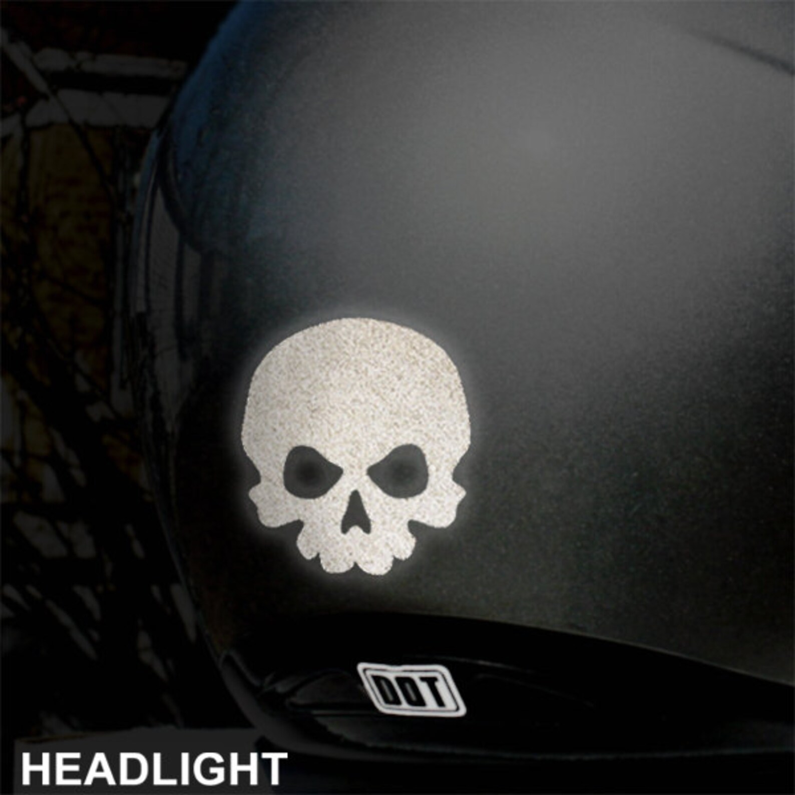 Skull Reflective Decal Reflective Vinyl Death Head Bike - Etsy
