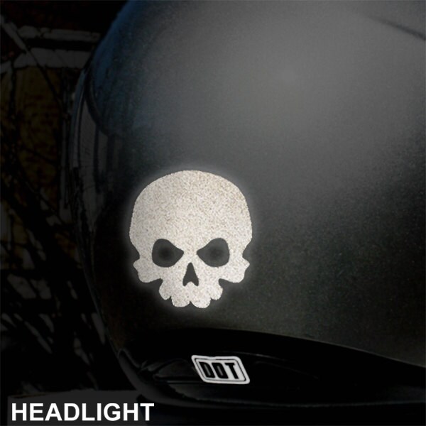 Skull Reflective Decal Reflective Vinyl Death Head Bike - Etsy