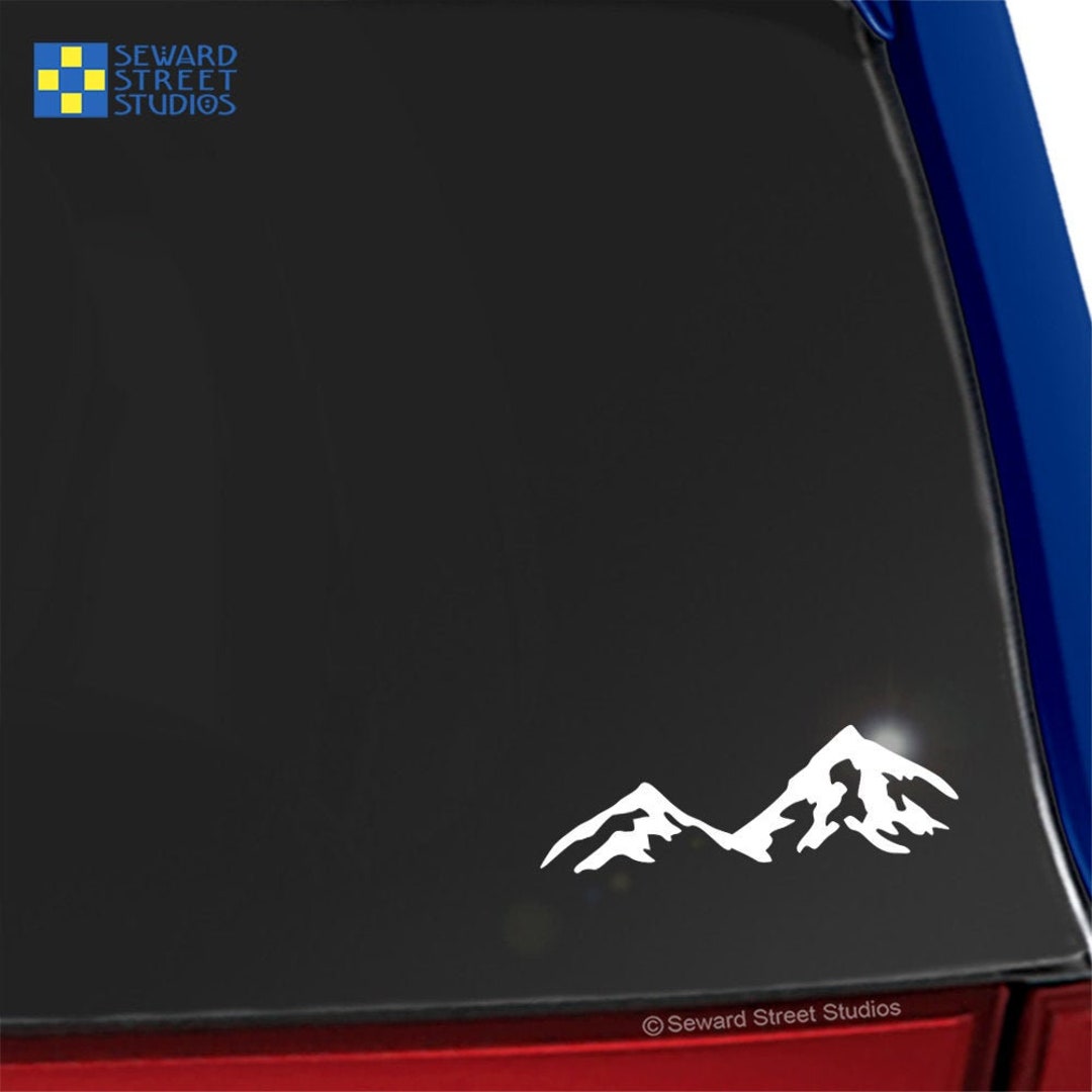 Mountain Range Vinyl Decal, Adventure Exploration Laptop Tablet Sticker ...