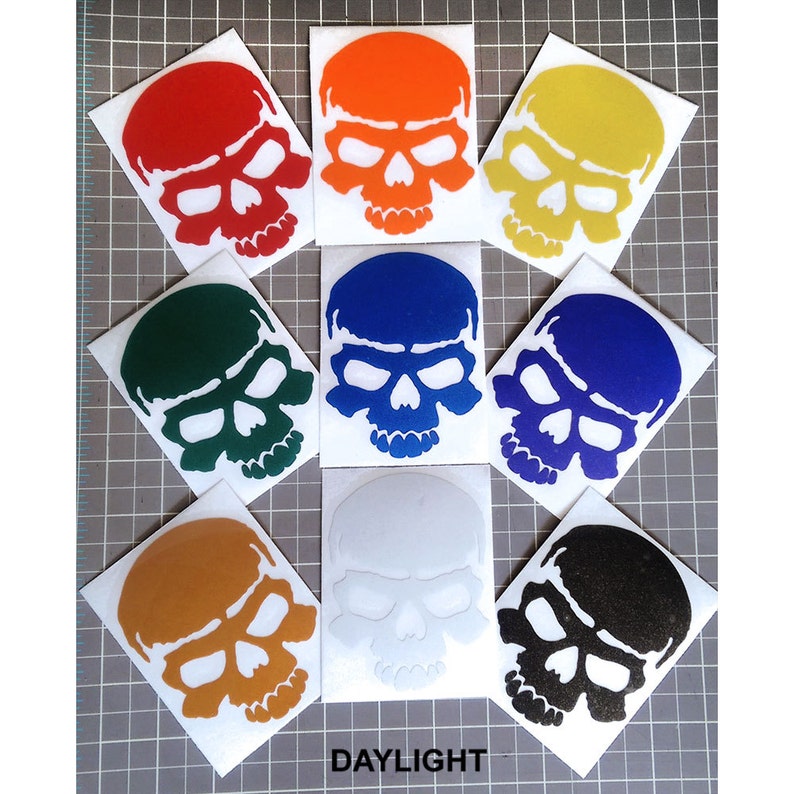 Skull Reflective Vinyl Decal Grinning Death Head Bike Helmet - Etsy