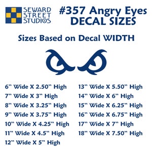 Angry Eyes Decal, Scowling Eyes Car Window Sticker, Monster Laptop ...