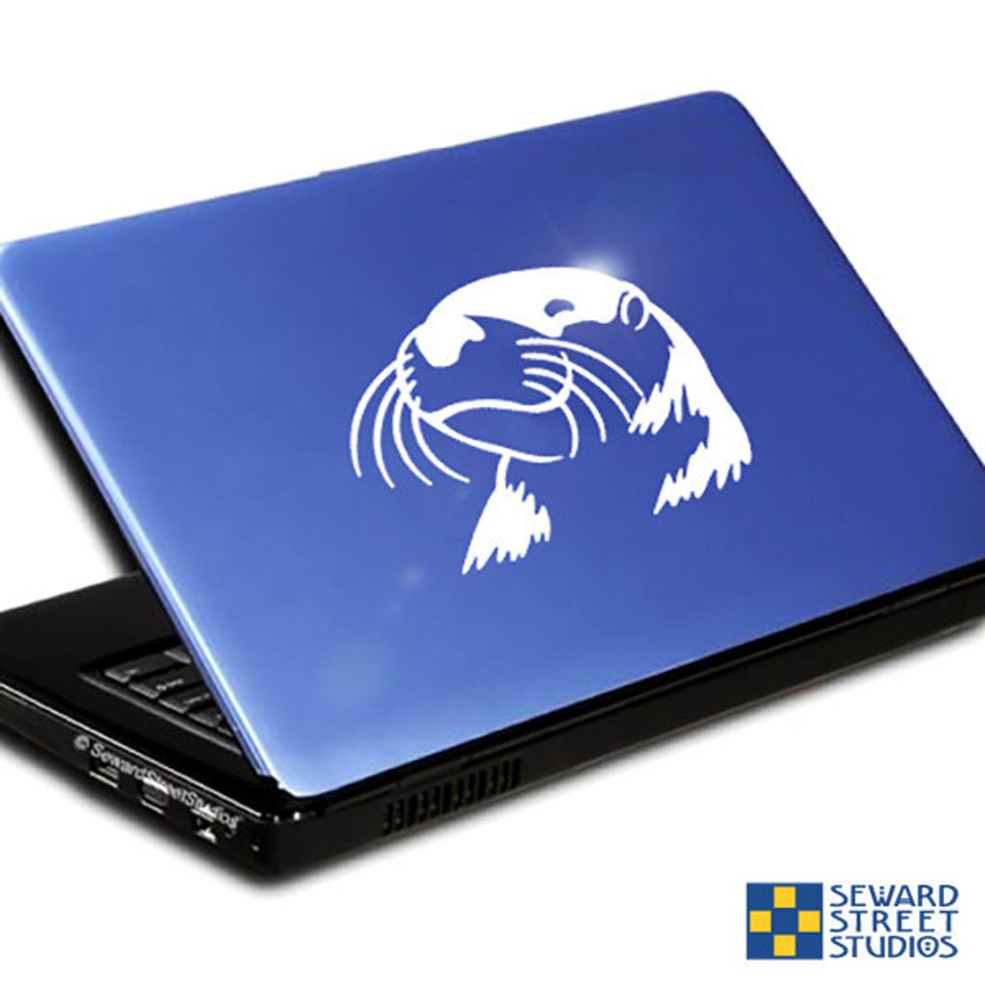 Otter Head Decal Happy Otter Face Laptop Sticker Cute Otter - Etsy
