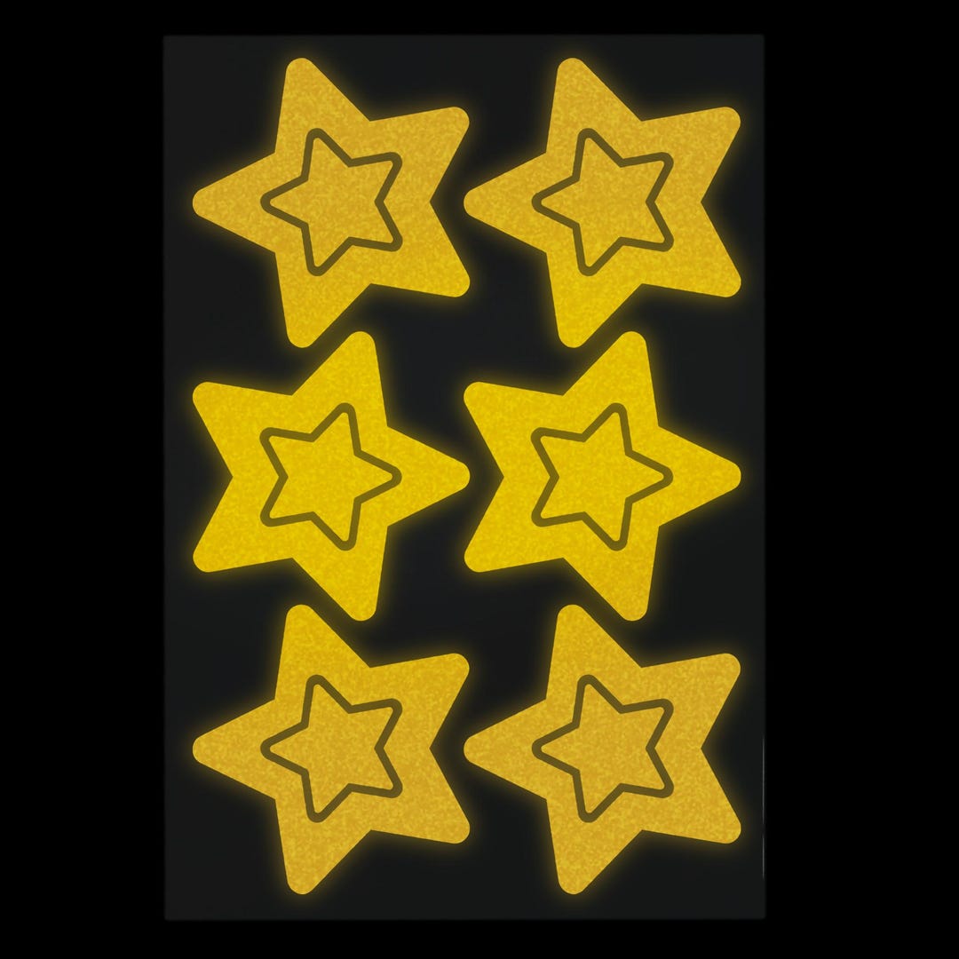 Gold Stars Reflective Decals Set, Stars Motorcycle Helmet Stickers Kit ...