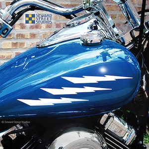 6 Lightning Bolts Reflective Decal Set, Six Lightning Reflector ...