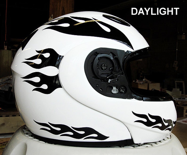 Flames Reflective Decal Set Fire Helmet Reflector Stickers | Etsy