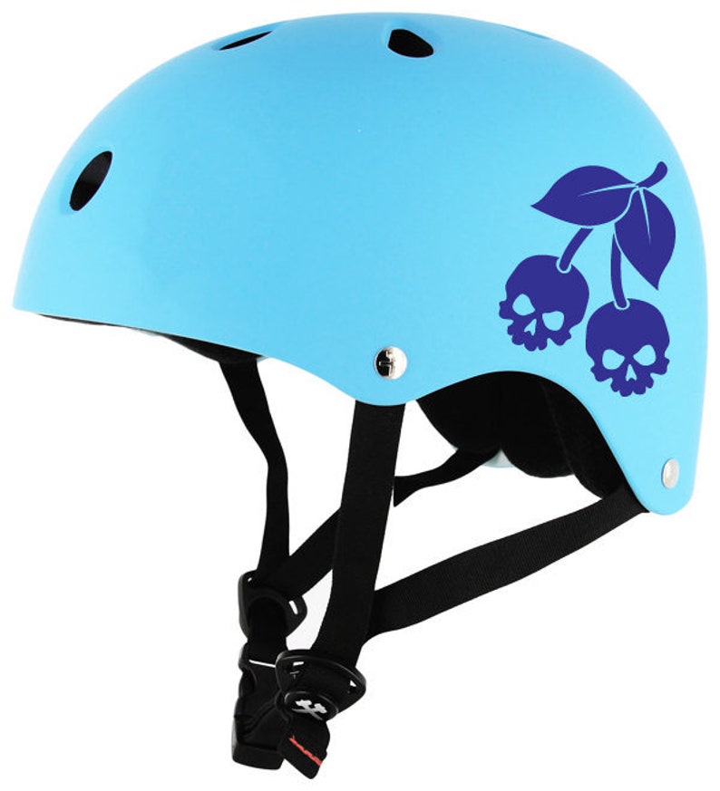 Skull Cherries Reflective Decal Skulls Bike Helmet Sticker | Etsy