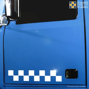 Set of 2 Checkered Stripes Decals, Racing Flag Motorcycle Helmet ...