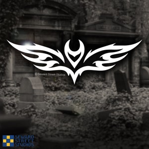 Tribal Bat Decal, Flame Bat Laptop Sticker, Tribal Bat Window Decal ...