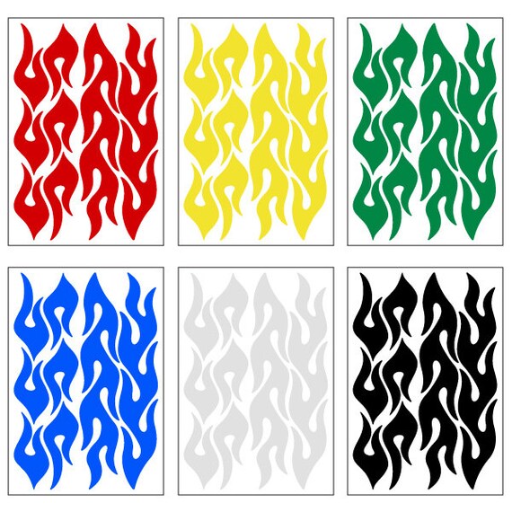 Flames Reflective Decal Set Vintage Fire Bike Helmet Stickers - Etsy