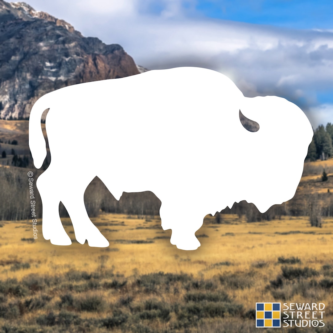 Little Buffalo Vinyl Decal, Small Bison Laptop Sticker, Wild West ...