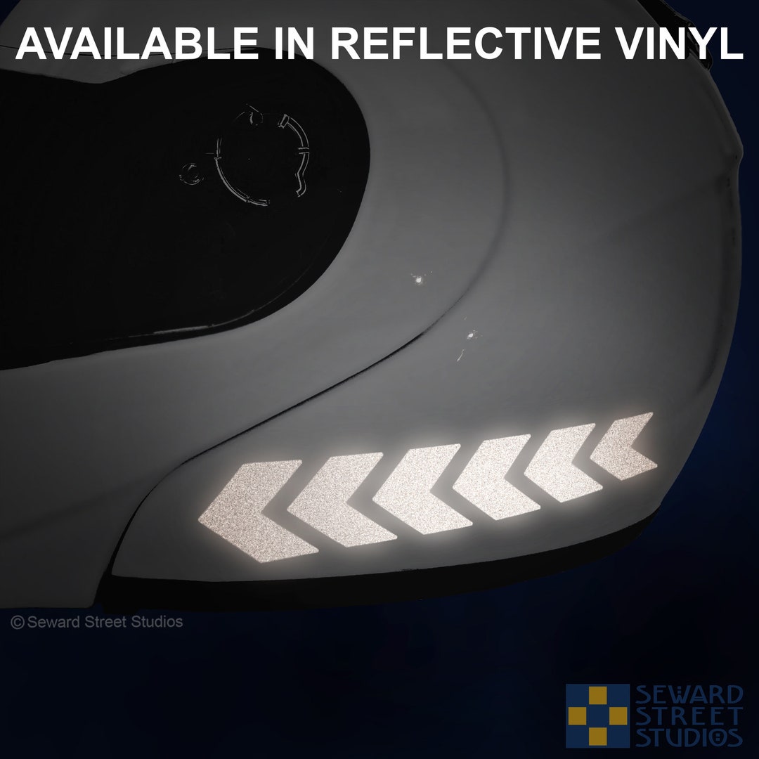 Set of 2 Chevron Decals, Racing Stripes Motorcycle Helmet Sticker Kit ...