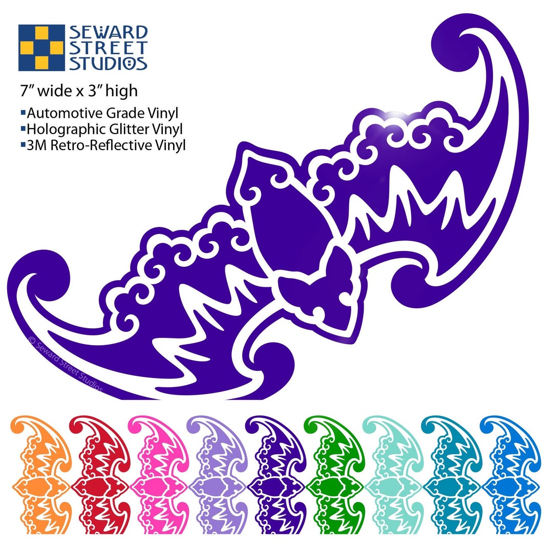 Fu Bat Vinyl Decal Lucky Bat Laptop Sticker Chinese Bat - Etsy