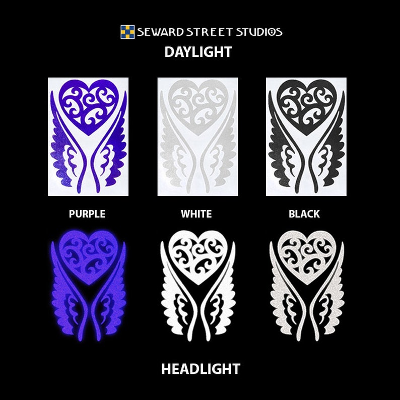 Tribal Heart With Wings Reflective Decal Set Winged Heart - Etsy