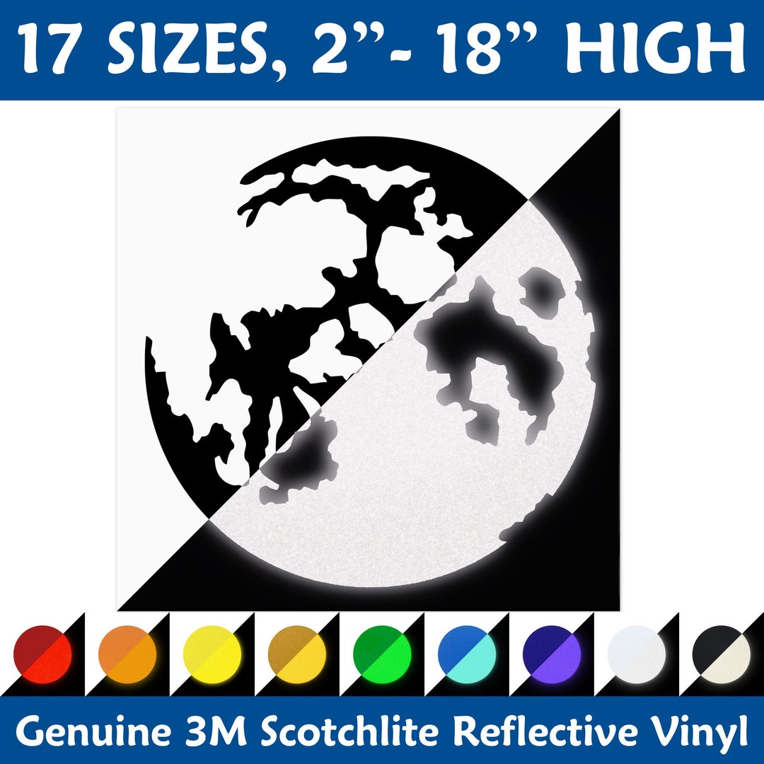 Reflective Full Moon Vinyl Decal Luna Window Sticker Full - Etsy