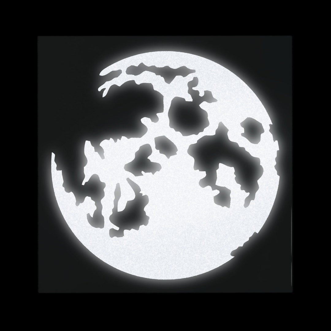 White Reflective Full Moon Vinyl Decal, Luna Window Sticker, Full Moon ...