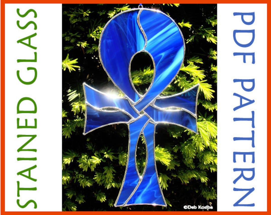 Easy Celtic Ankh Stained Glass Pattern, Stain Glass Knotwork Ankh PDF ...