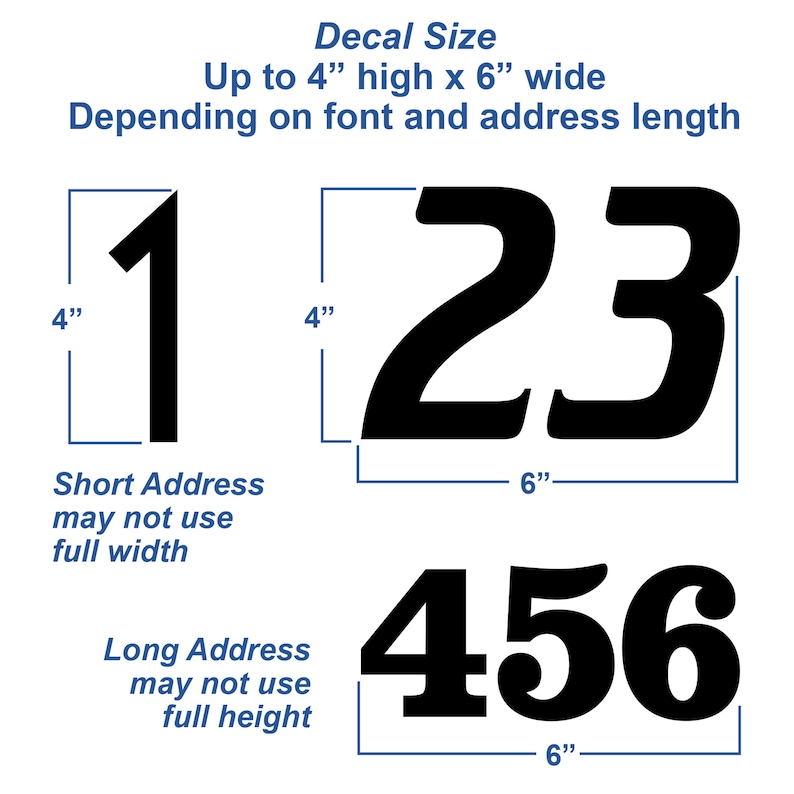 Short Address Single Mailbox Numbers Decal up to 4 High - Etsy