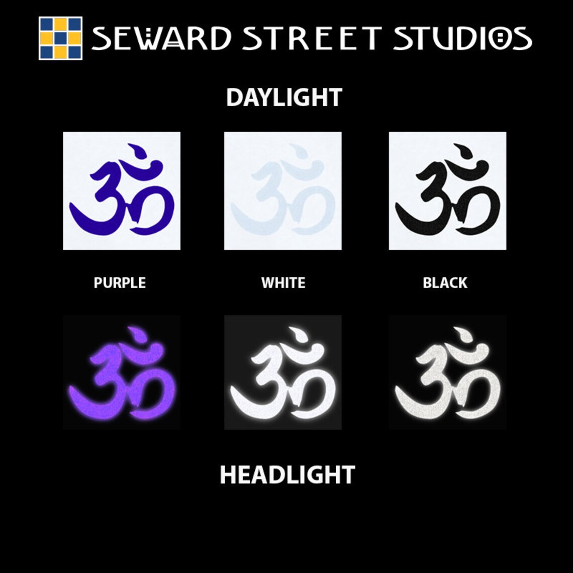Om Symbol Reflective Decal, Ohm Motorcycle Helmet Reflector Sticker ...