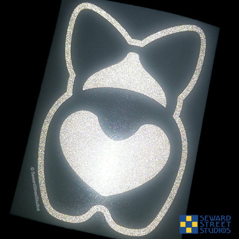 Reflective Corgi Butt Decal, Pet Corgi Loaf Reflector Car Window ...