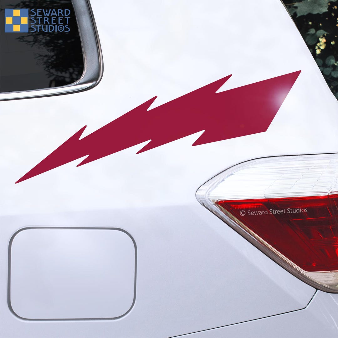 2 Lightning Bolts Decal Set, Retro Electrician Bike Helmet Stickers ...