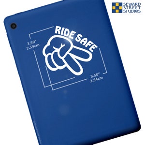 Ride Safe Motorcycle Hand Wave Decal, Biker 2 Fingers Signal Sticker ...