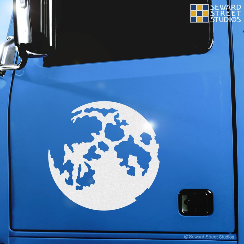Reflective Full Moon Vinyl Decal Luna Window Sticker Full - Etsy