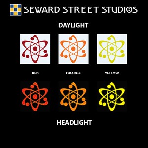 Atom Symbol Reflective Decal, Atomic Helmet Reflector Sticker, Nucleus ...