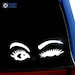 Winking Eyes Reflective Decal, Eye Lashes Wink Car Window Sticker ...