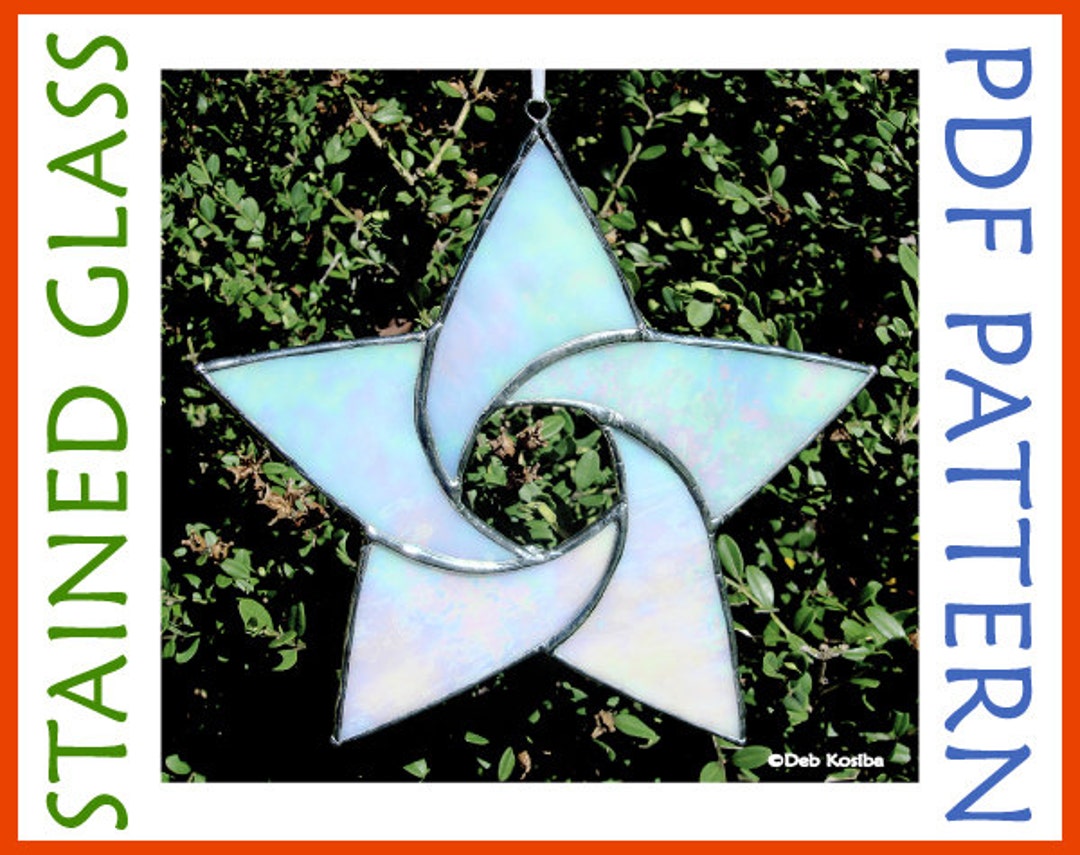 Easy Stained Glass Star Pattern / 5 Point Star Suncatcher PDF ...
