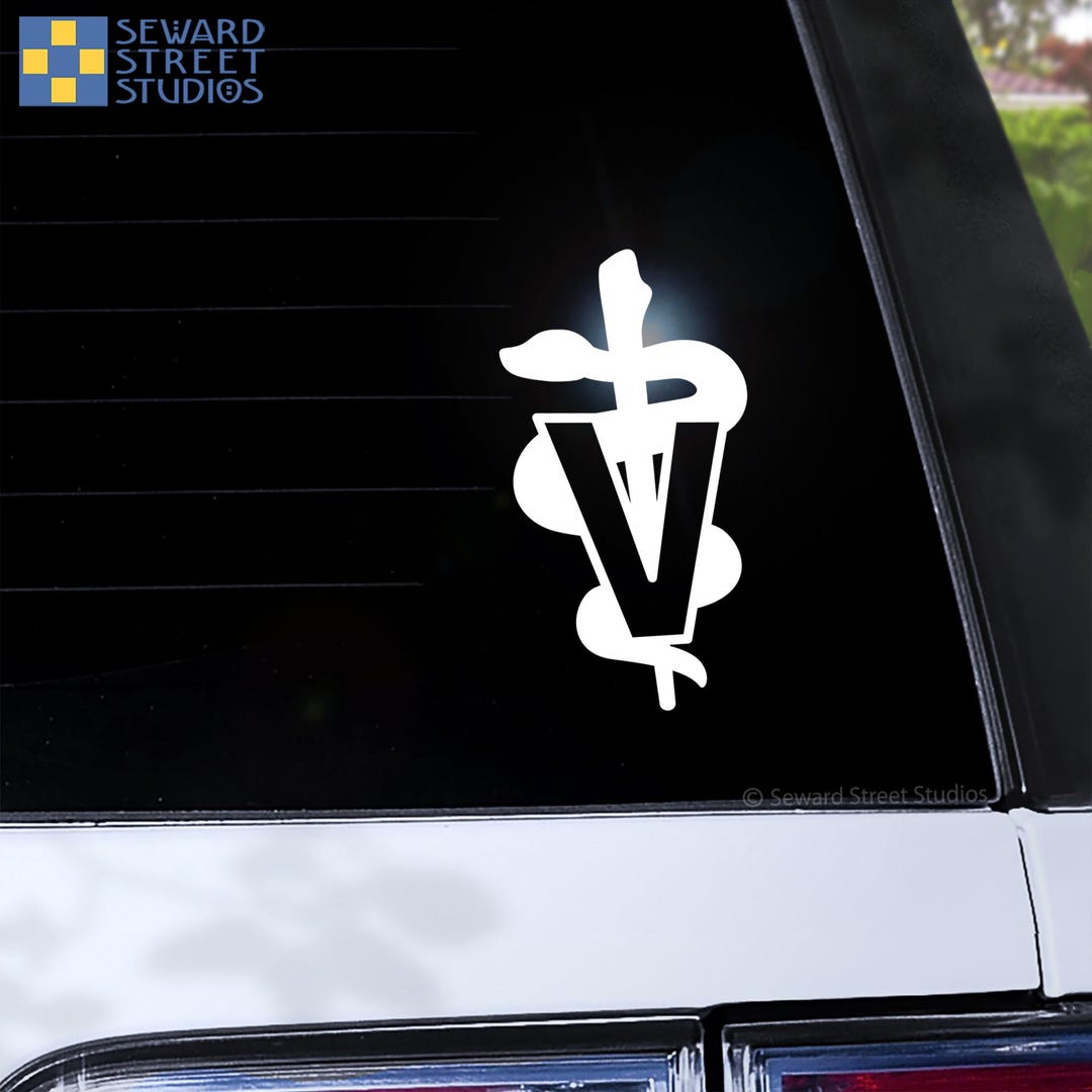 Veterinary Medicine Symbol Vinyl Decal, Pet Doctor Car Window Sticker ...