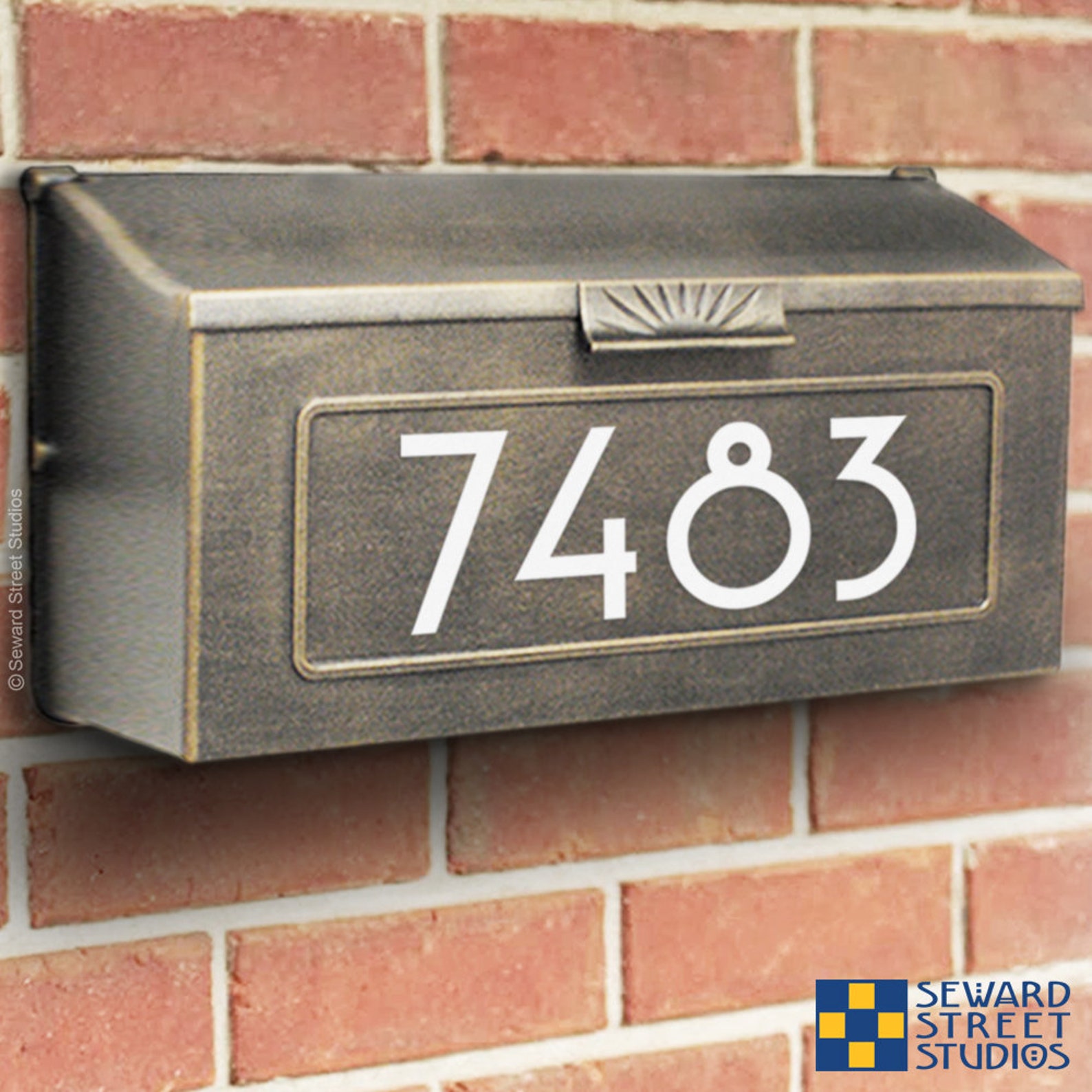 Set of 2 Reflective Mailbox Numbers Decals up to 3" High, Custom ...